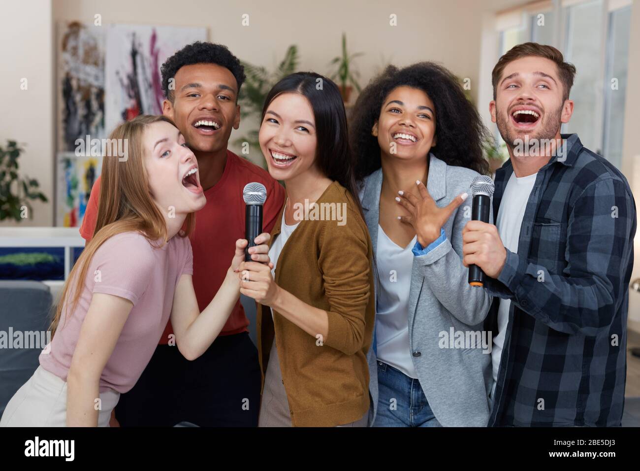 Best friends having fun. Group of young happy multicultural friends ...
