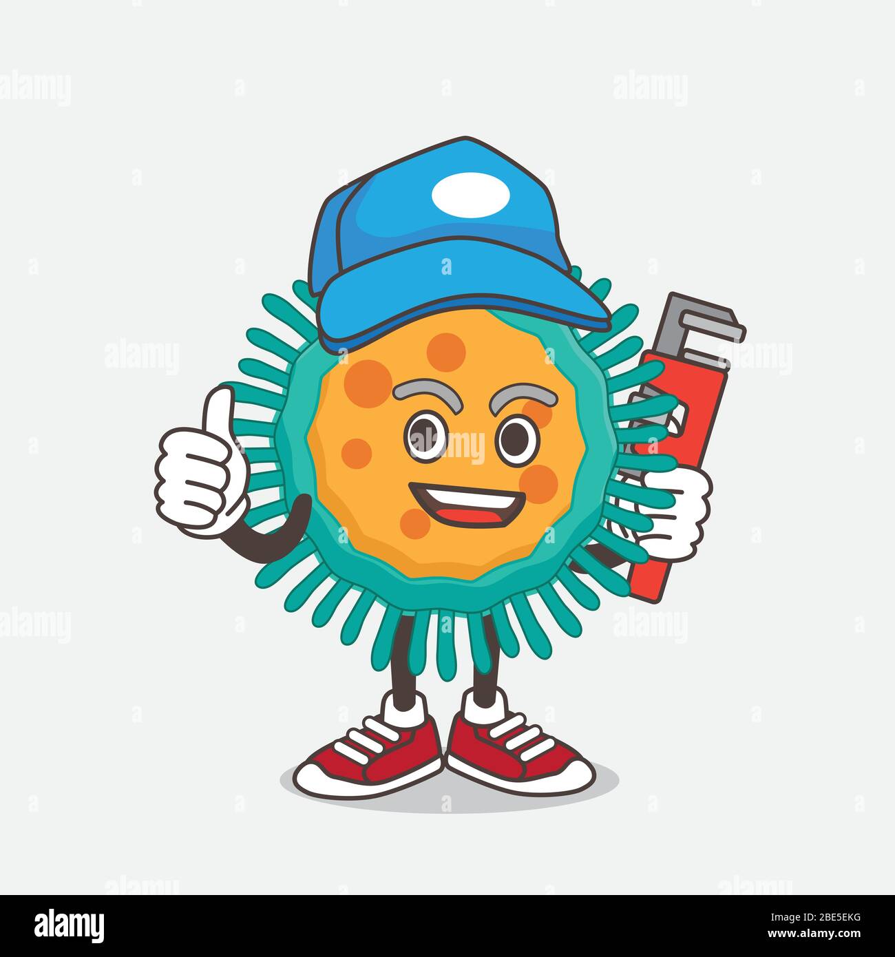 Corona Virus Vector Mascot Illustration with Multiple Pose Stock Vector ...