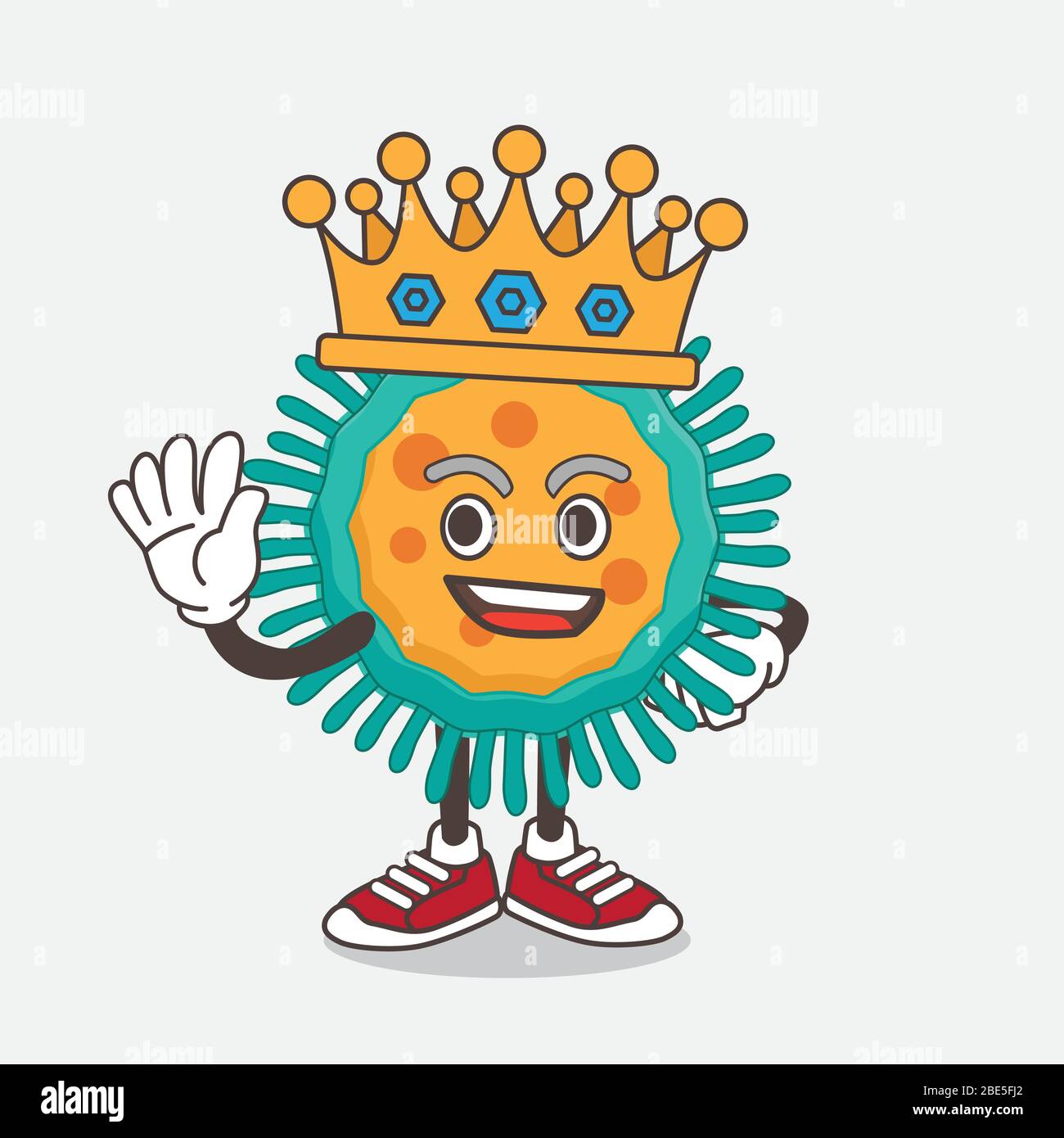 Corona Virus Vector Mascot Illustration with Multiple Pose Stock Vector ...