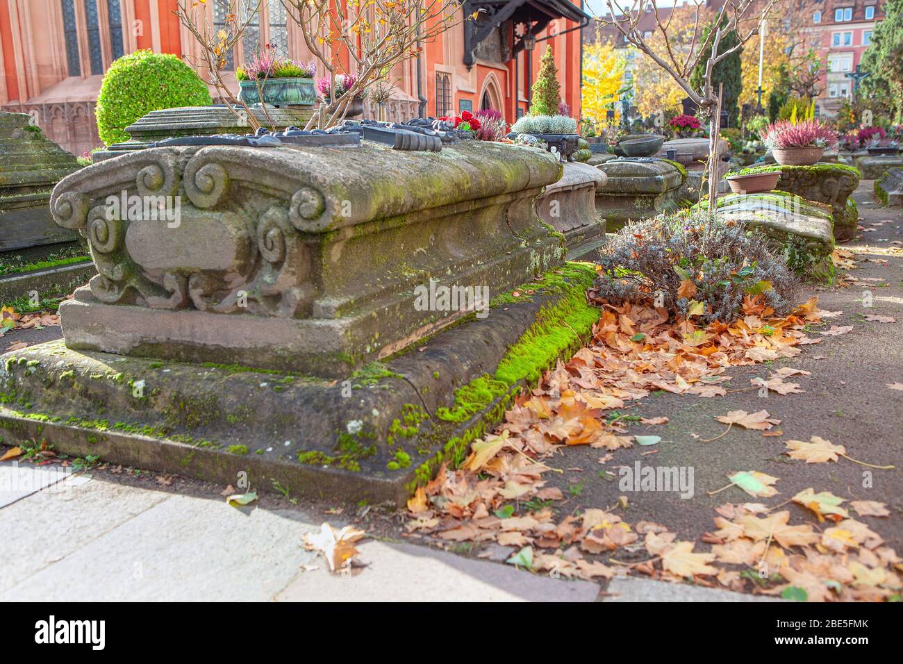 Graveyard with ancient stone tombs Stock Photo - Alamy
