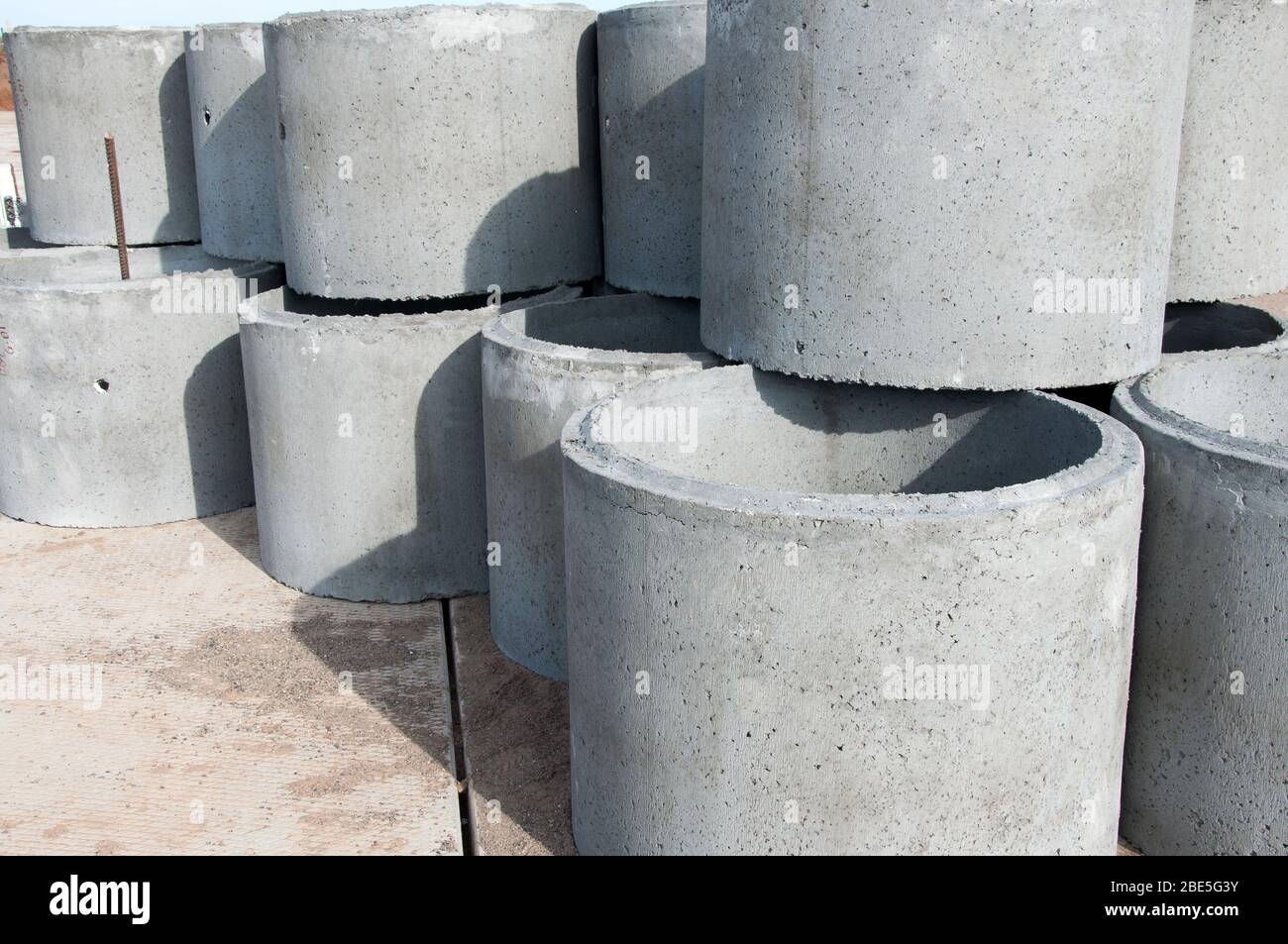 Concrete rings for mounting the sewer. Material for the construction of ...