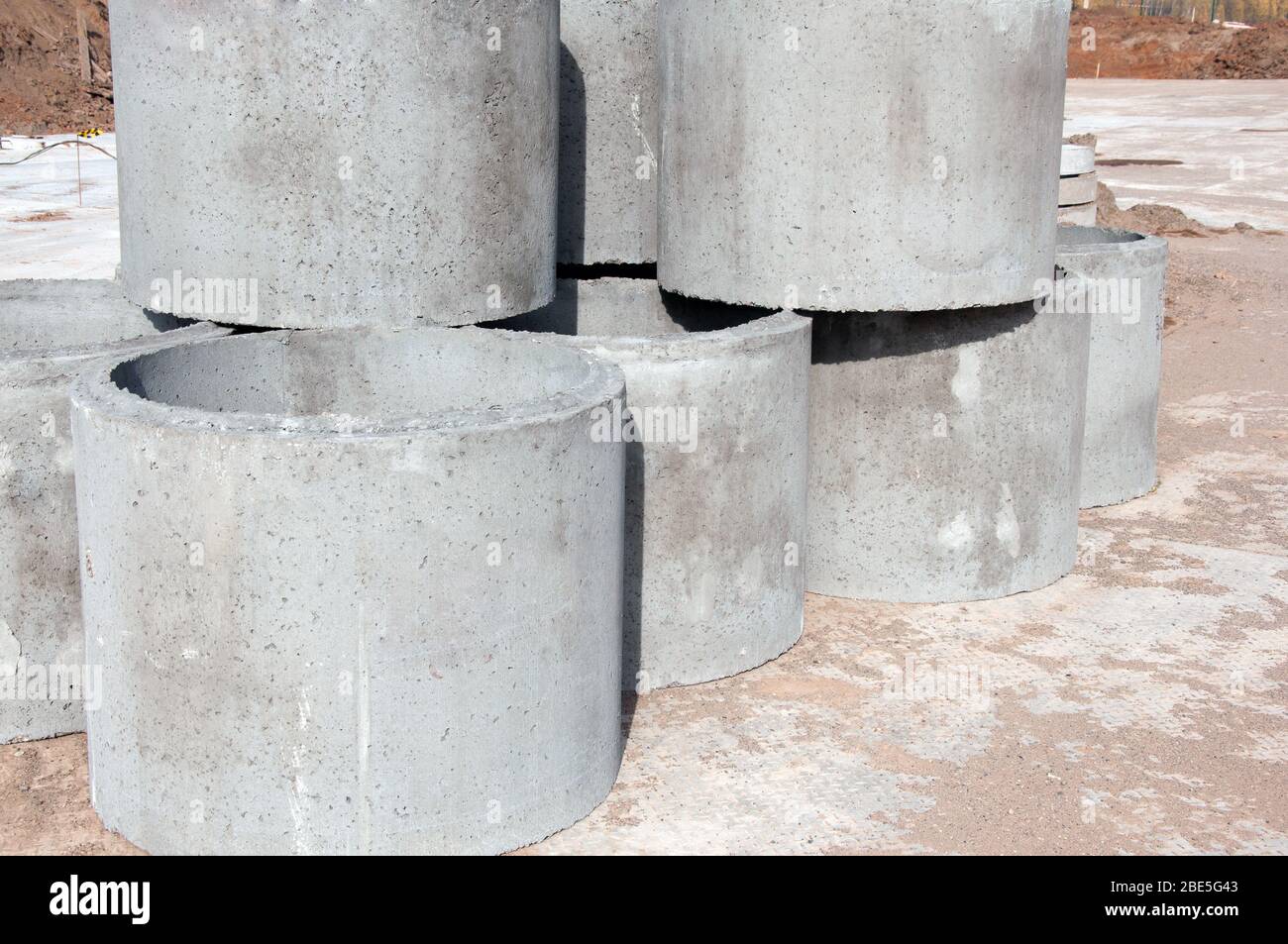 Concrete rings for mounting the sewer. Material for the construction of ...
