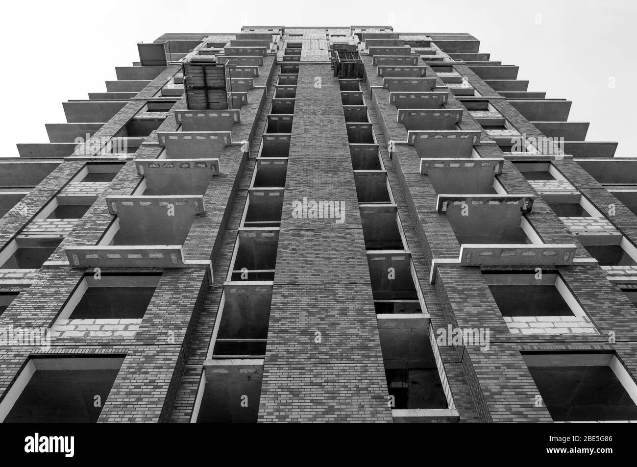 High rise apartment view Black and White Stock Photos & Images - Alamy