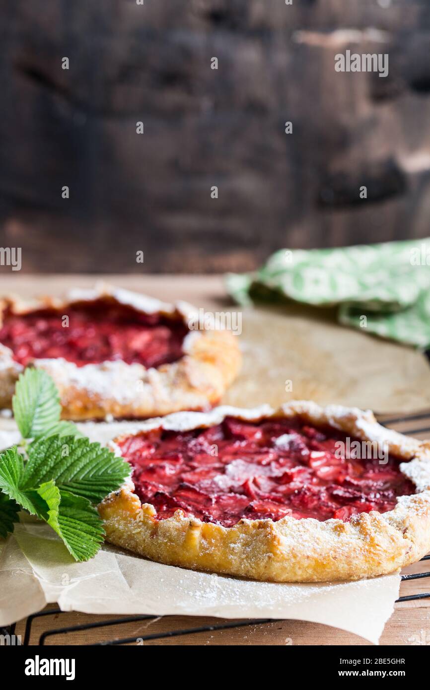 Strawberry galette, homemade bakery, pastry, summer dessert Stock Photo ...
