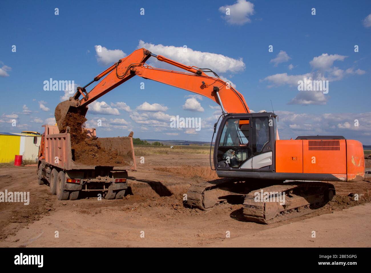Special equipment on the background of construction at work ...