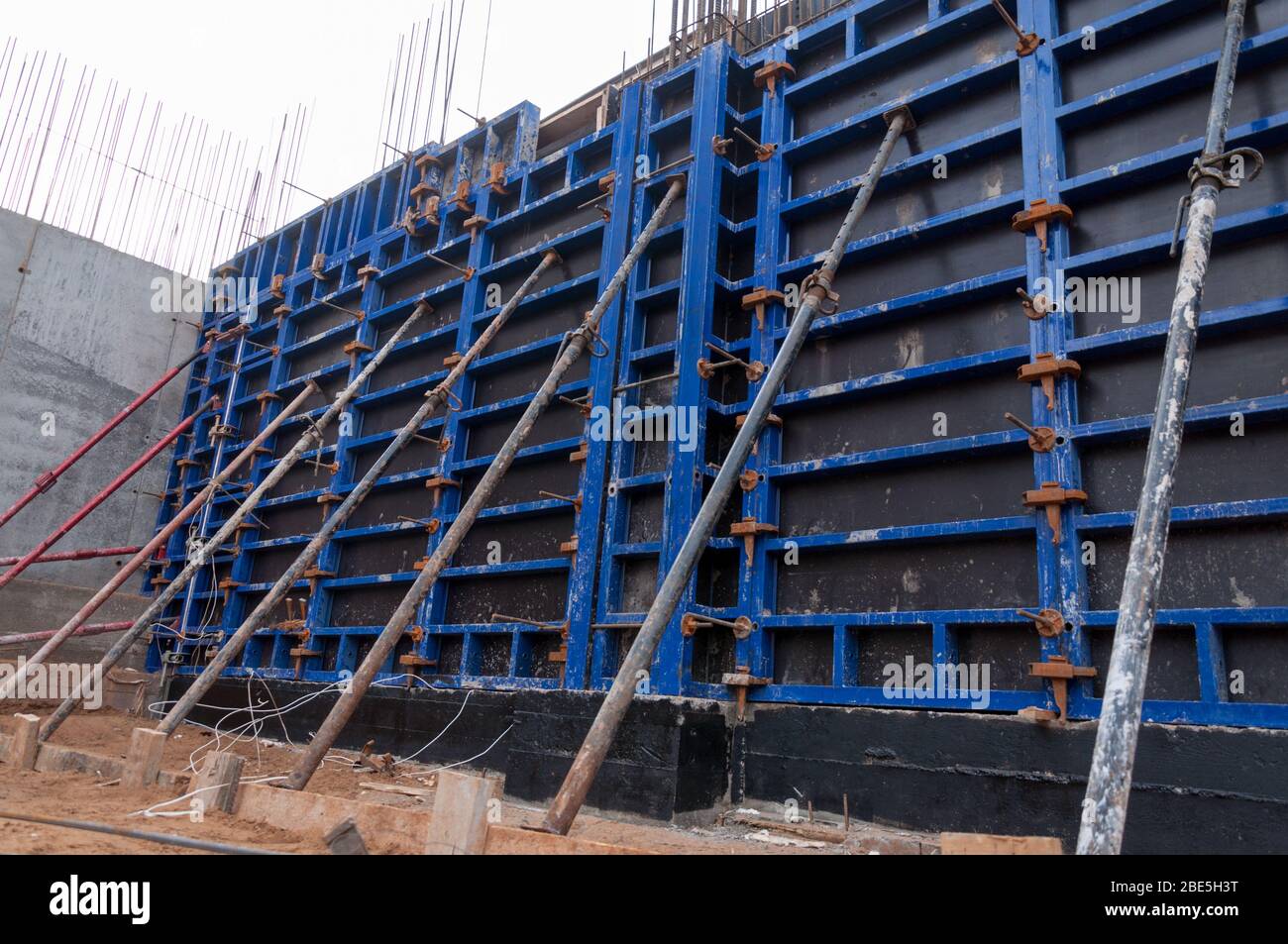 Prepared stock for concrete work in the construction of a building made ...
