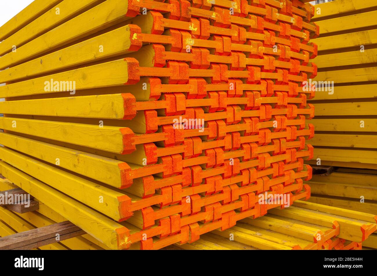 Prepared stock for concrete work in the construction of a building made ...