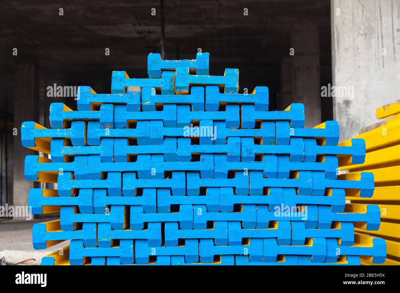 Prepared stock for concrete work in the construction of a building made ...