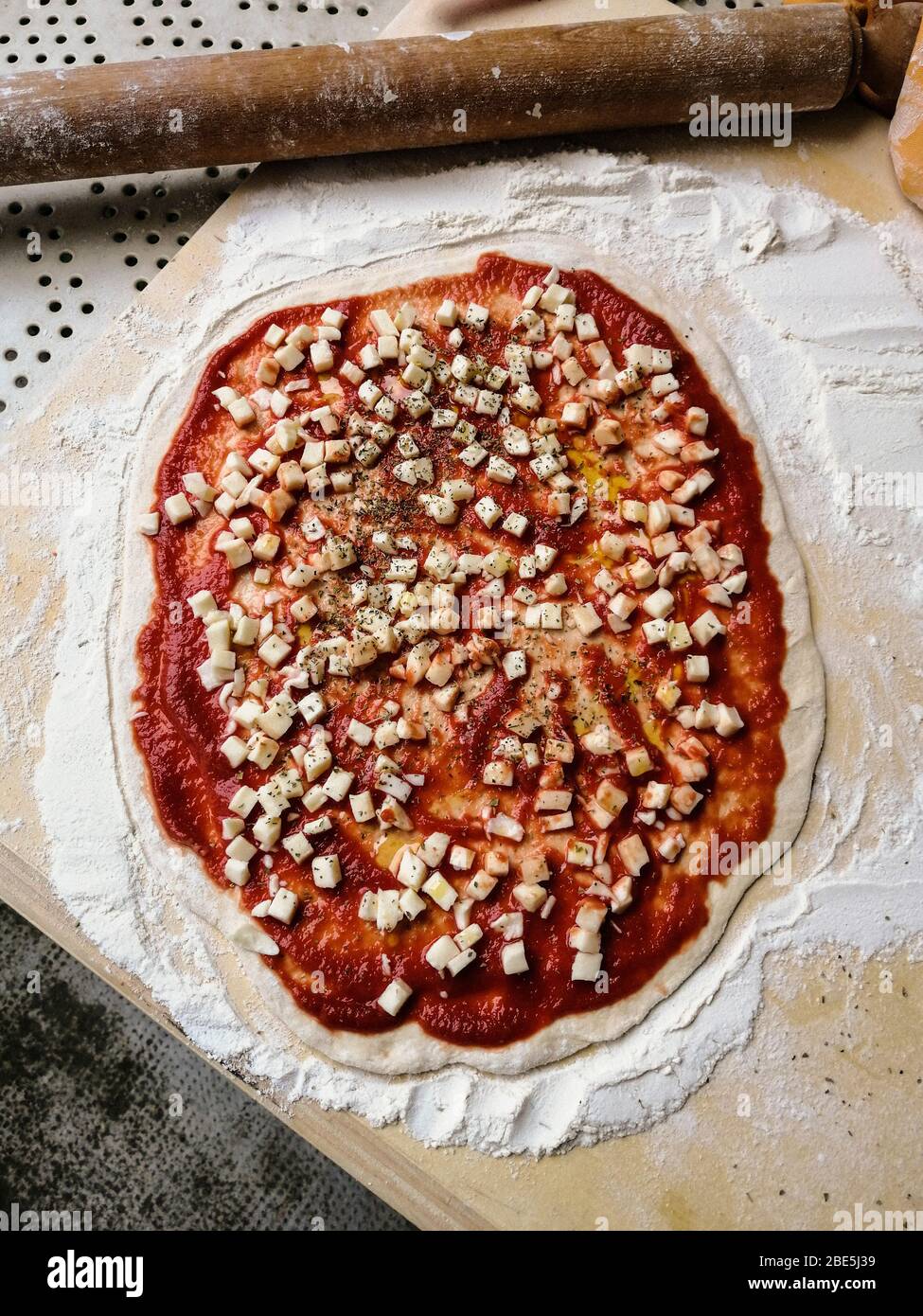 Italy, Homemade pizza cooked in a wood oven Stock Photo - Alamy