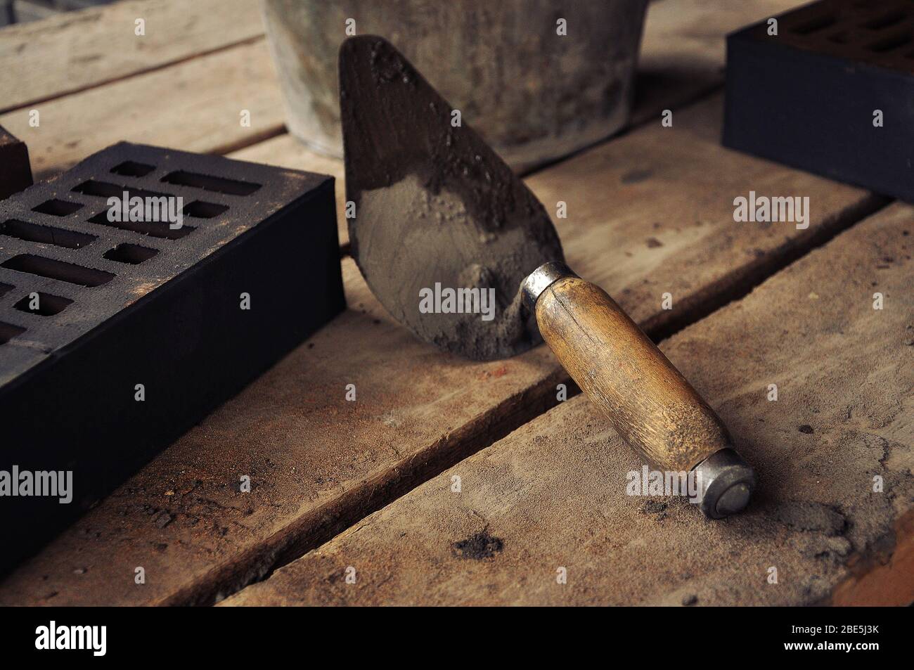 Brick masonry tool. Masons Mets Construction Worker Background. Trowel ...