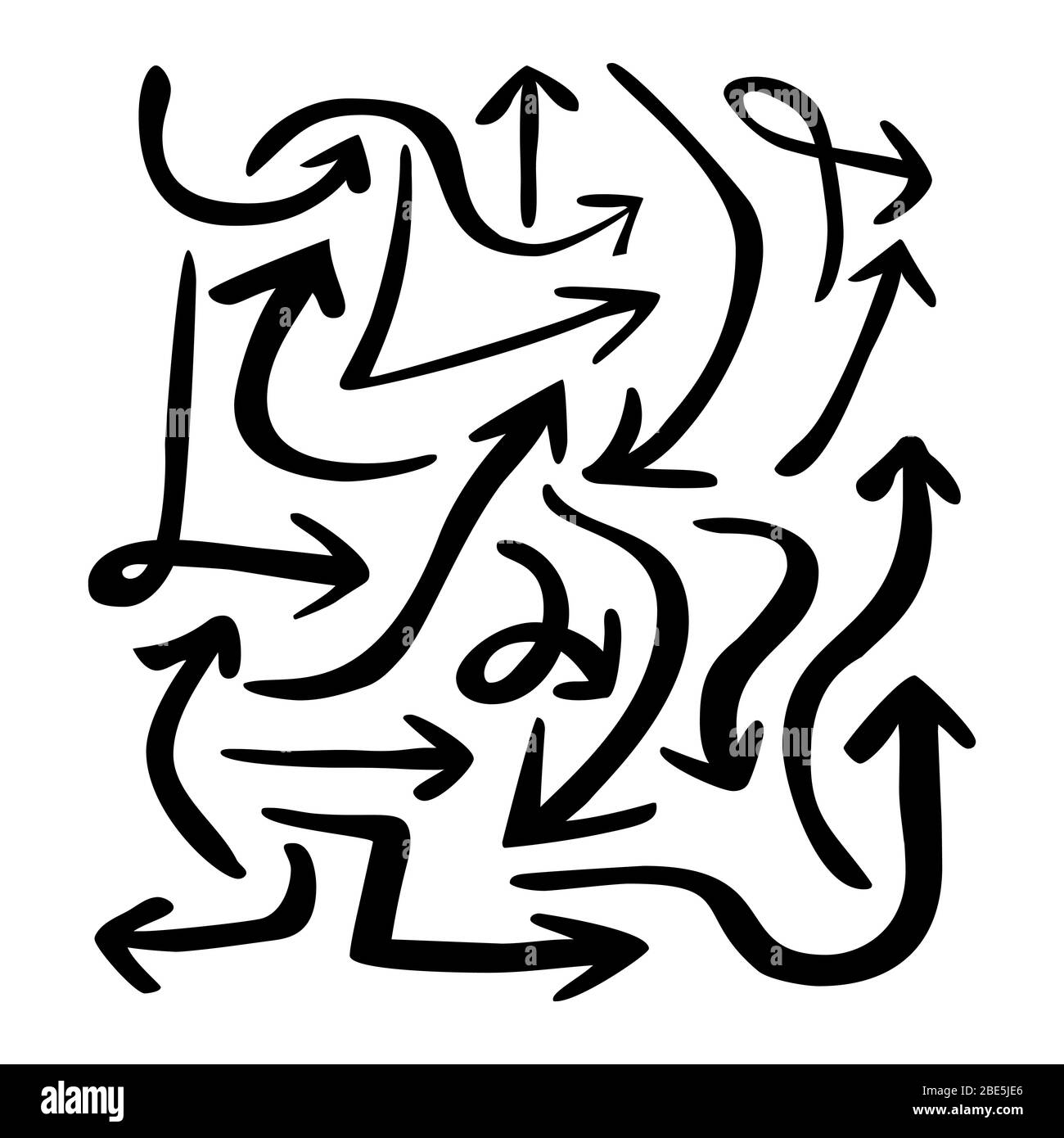 set of vector black ink doodle arrows Stock Vector Image & Art - Alamy