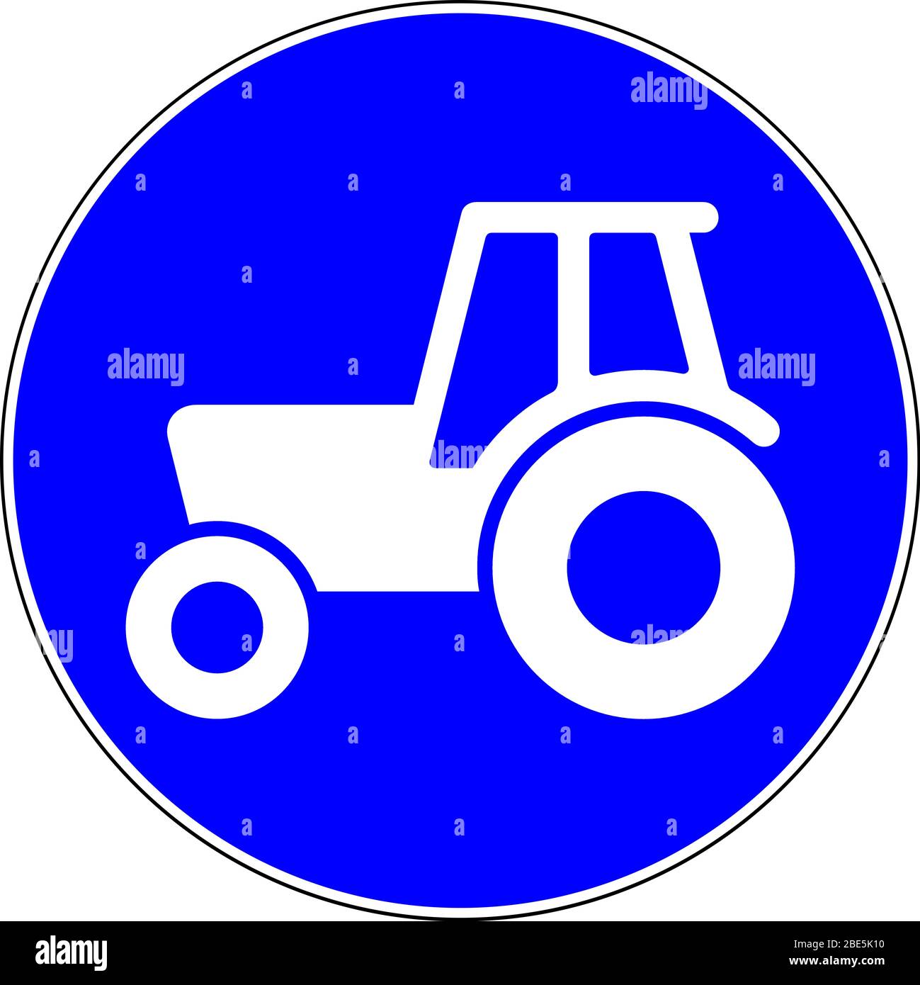 Tractor allowed blue sign on white background Stock Photo - Alamy