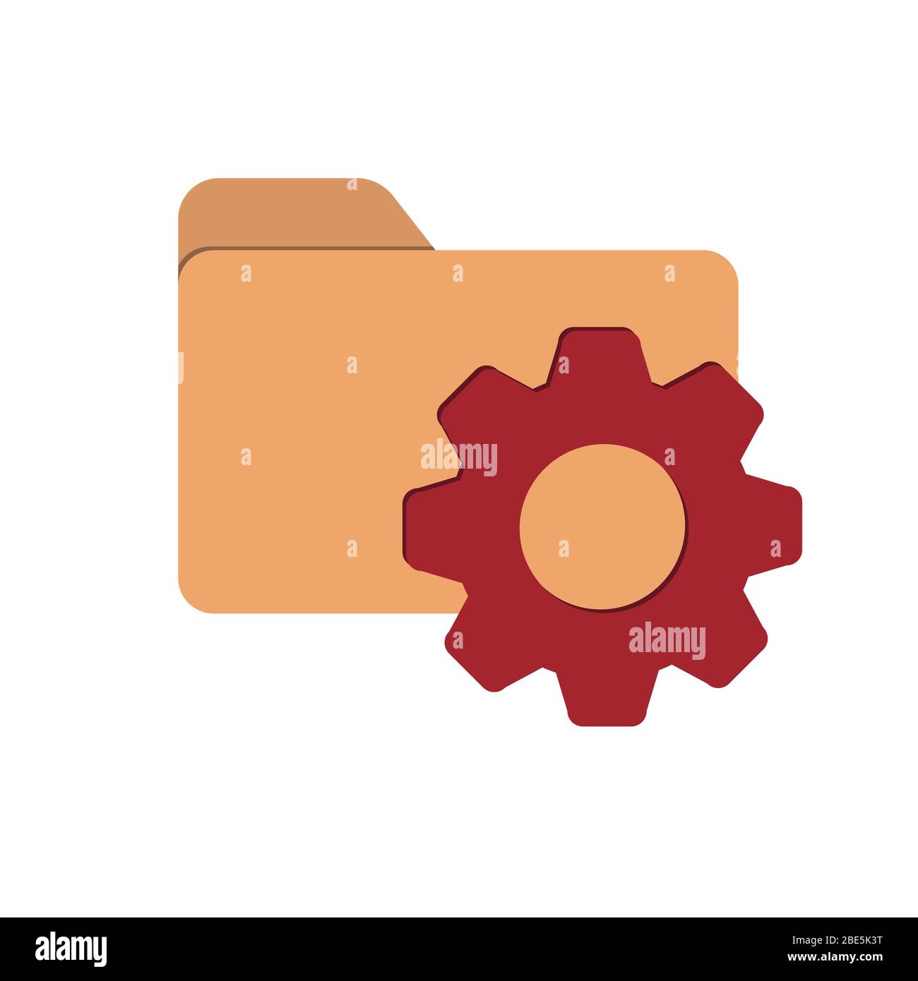 Vector color icon of a folder with a gear. Parameter setting symbol ...