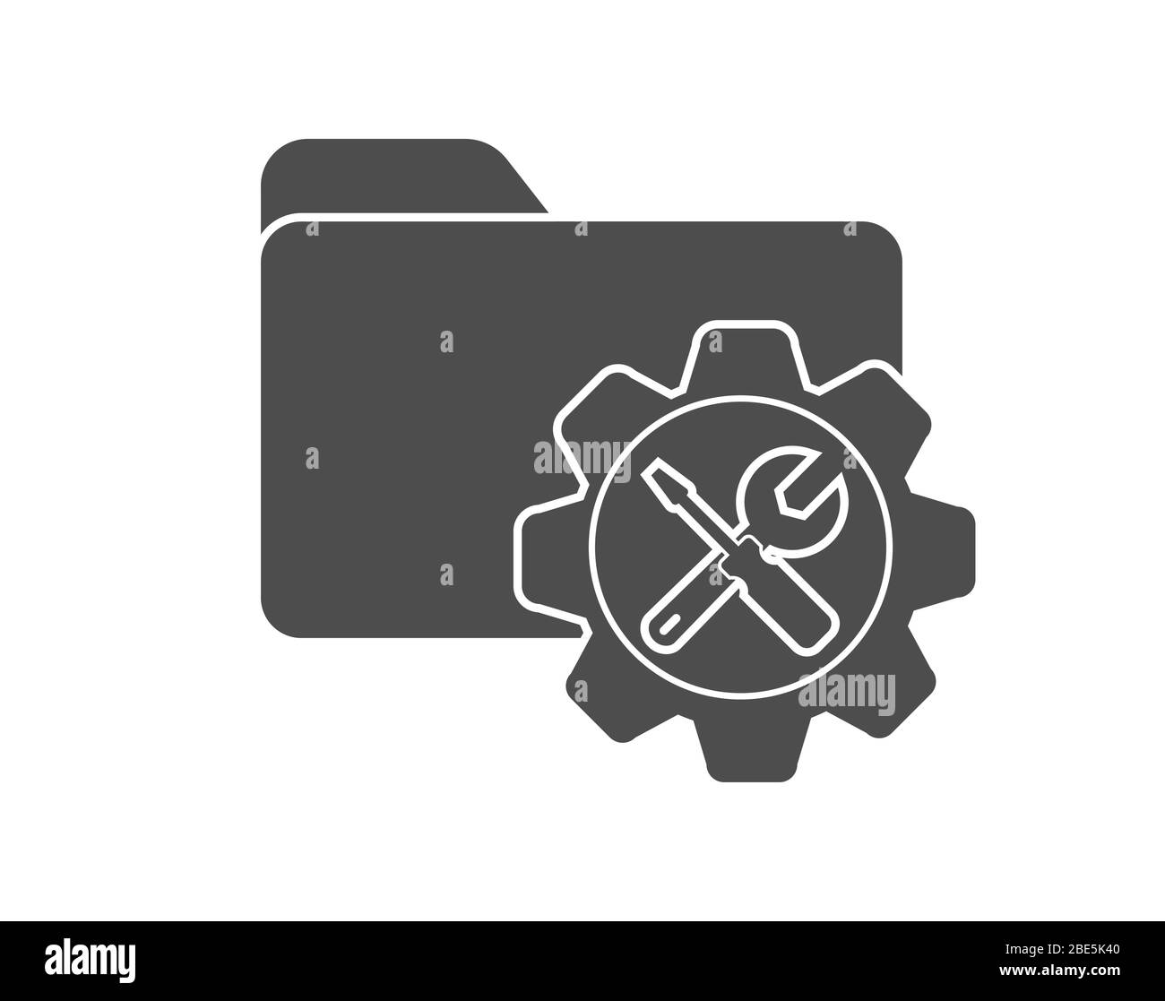 Vector icon of a folder with a gear. Parameter setting symbol. Stock ...