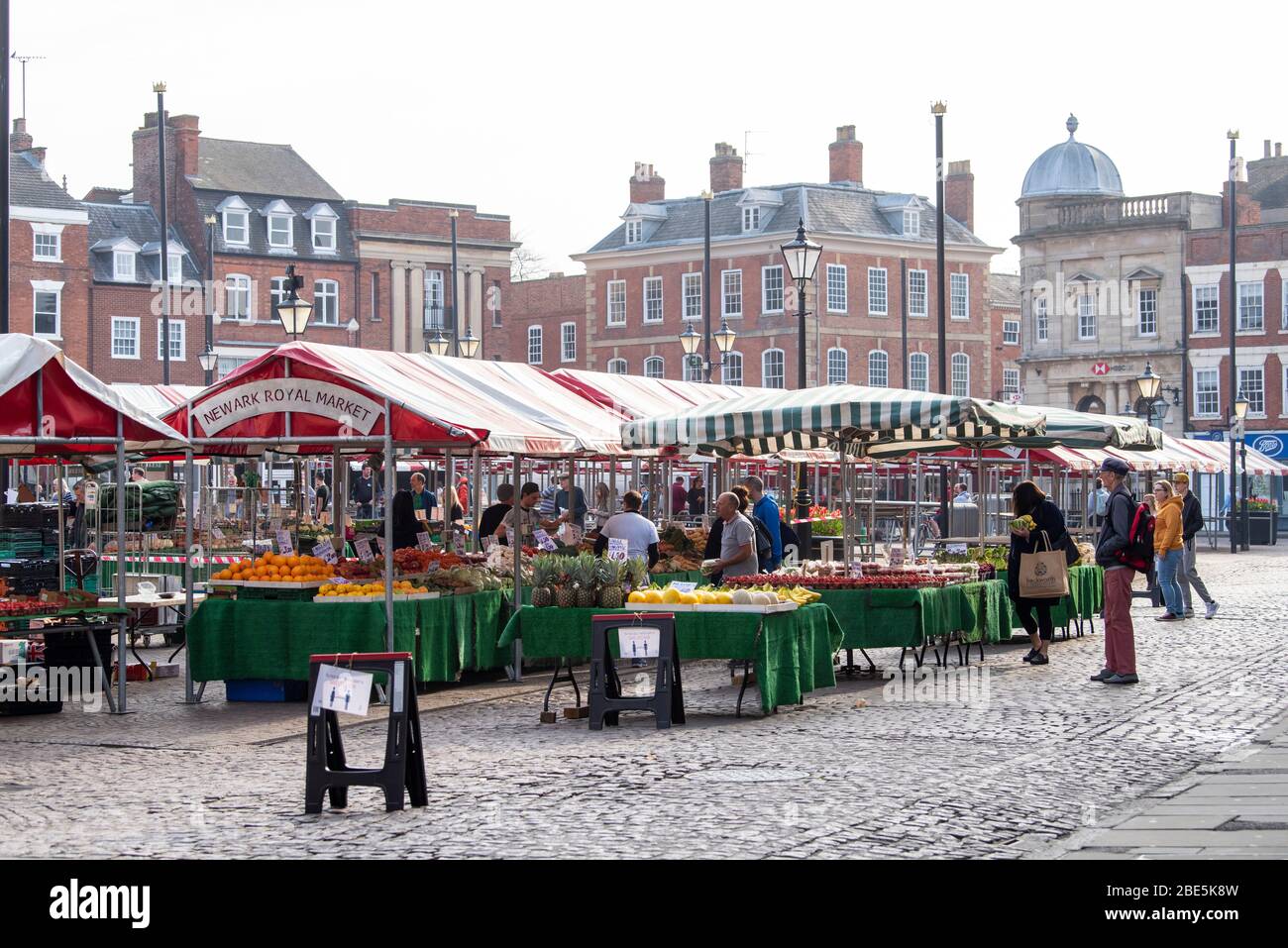 Market Day in Newark on Trent during the Coronavirus lockdown, April ...