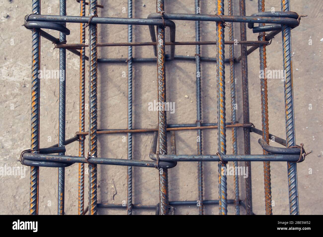 Reinforcing steel bars for building new concrete structures. Base for ...