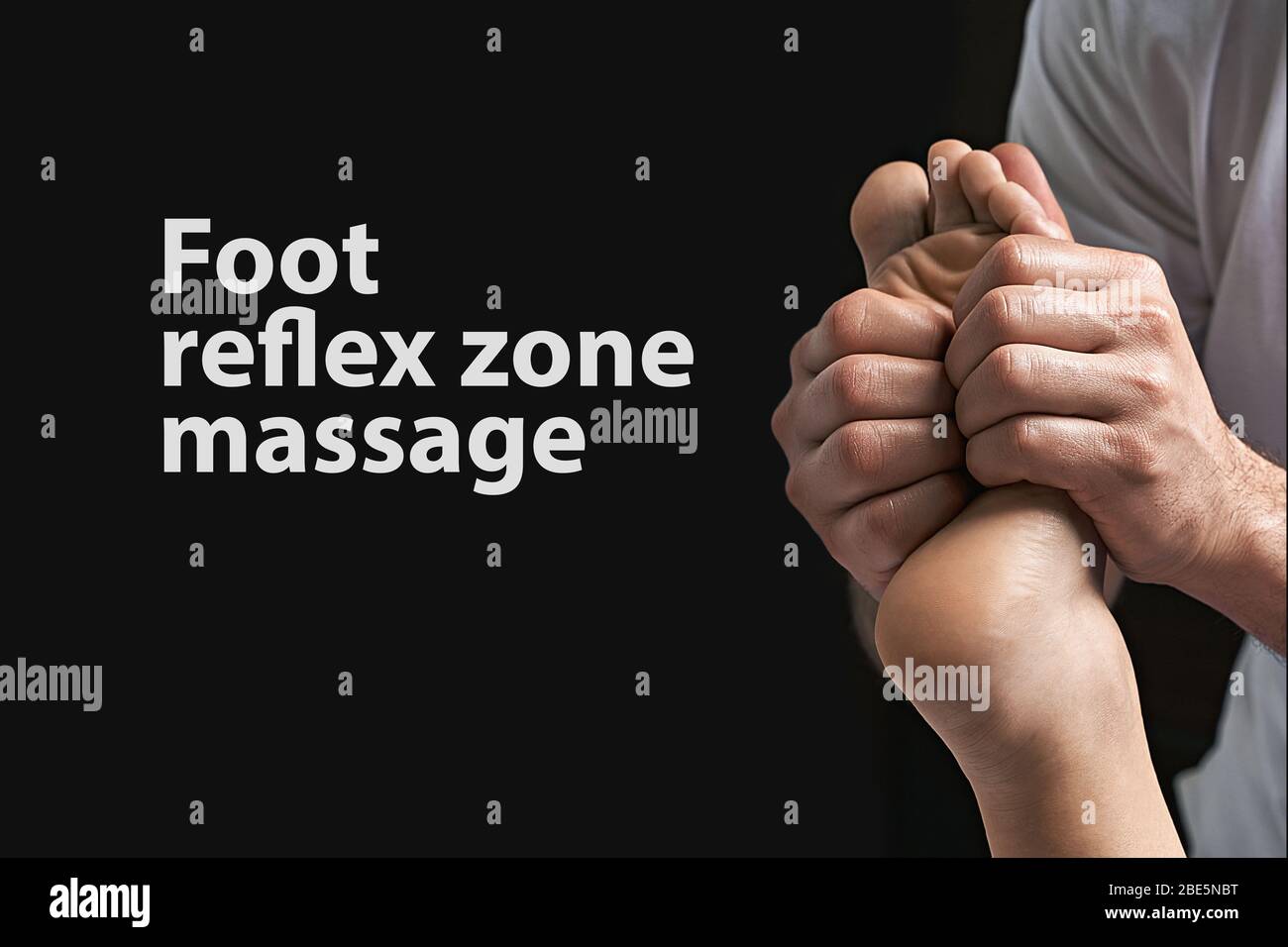 Male Masseur Hands Doing Reflexology Massage On Female Foot Reflex