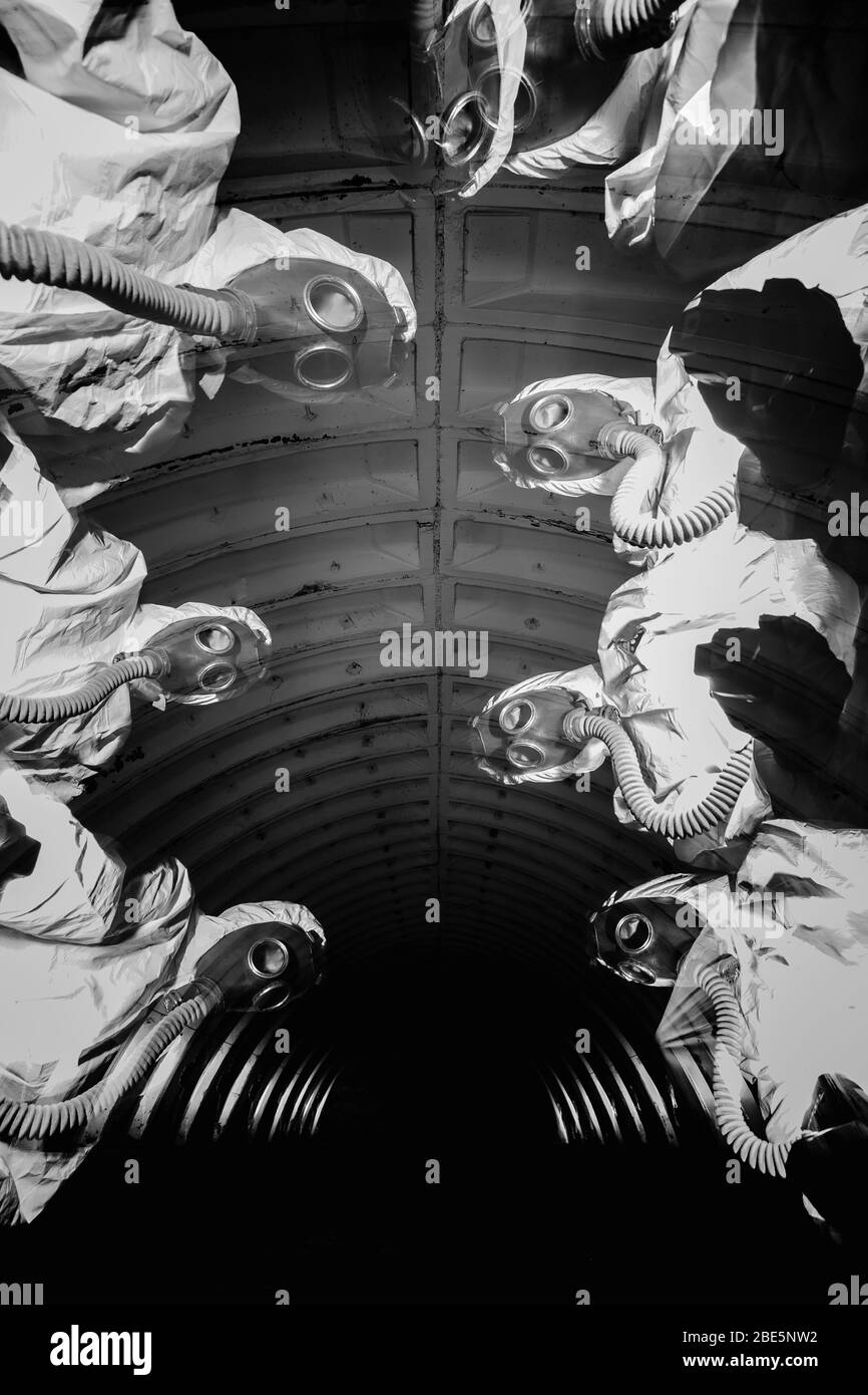 Ghosts in dark tunnel of nuclear power plant Stock Photo - Alamy