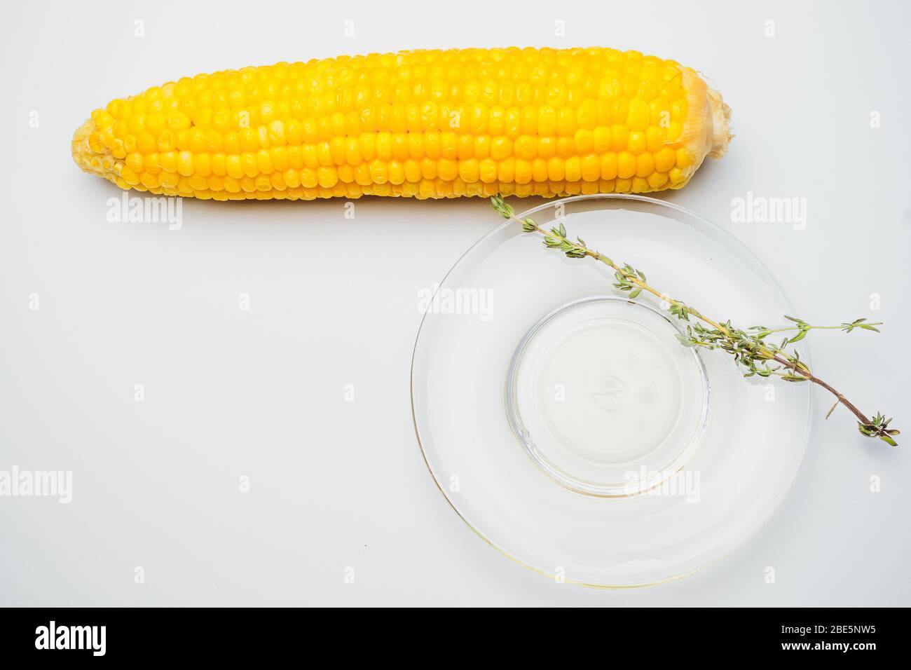 fresh corn vegetable with green leaves isolated on white background ...