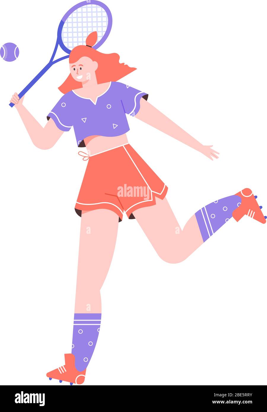 Tennis Girl Athlete With A Tennis Racket Stock Vector Image And Art Alamy 5251