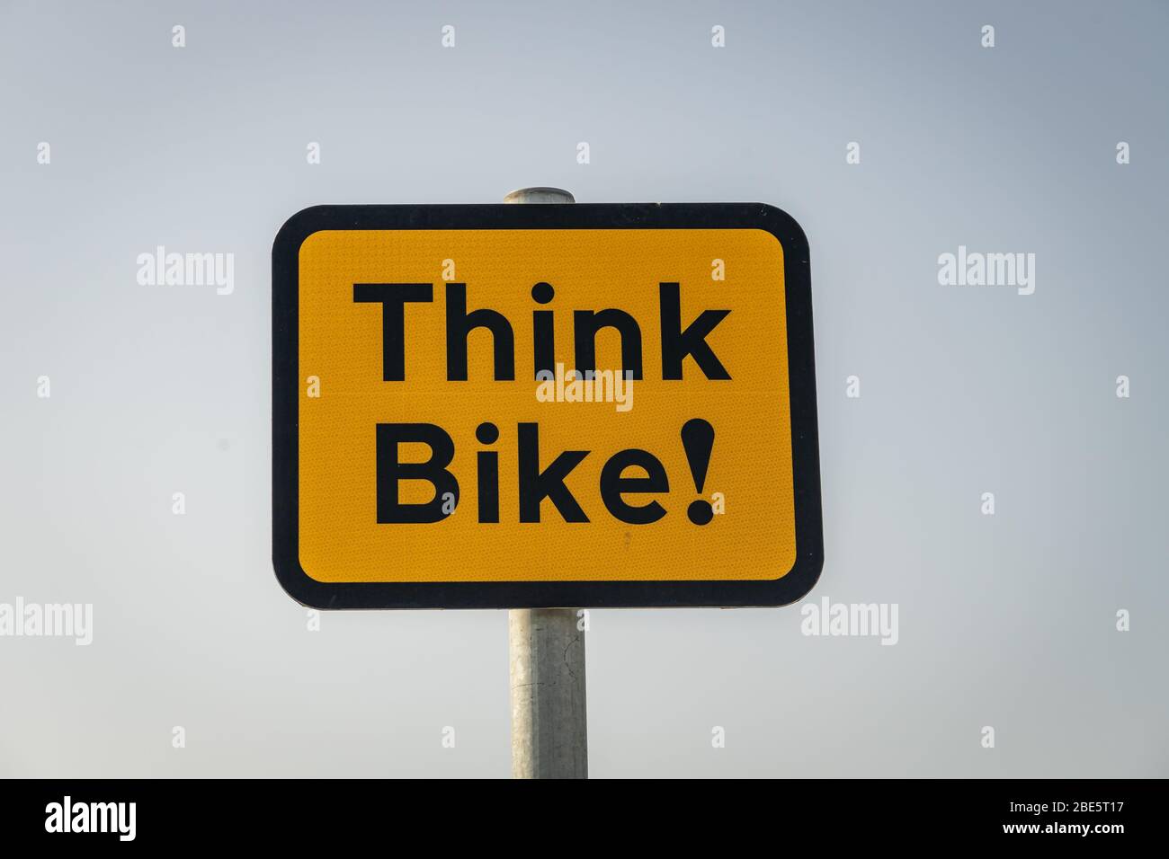 Think bike road safety sign hi-res stock photography and images - Alamy