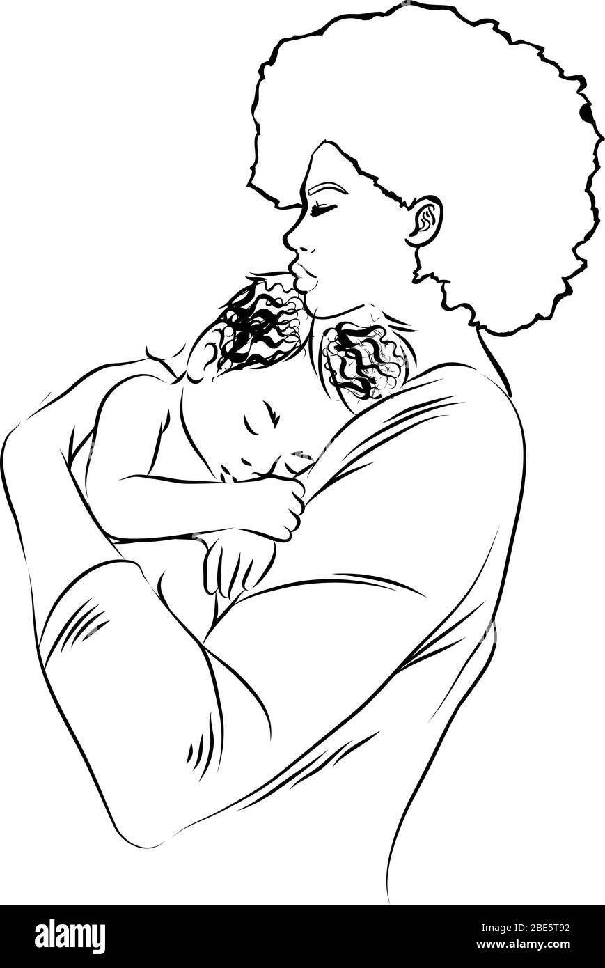 African American mother with a baby Stock Vector Image & Art - Alamy