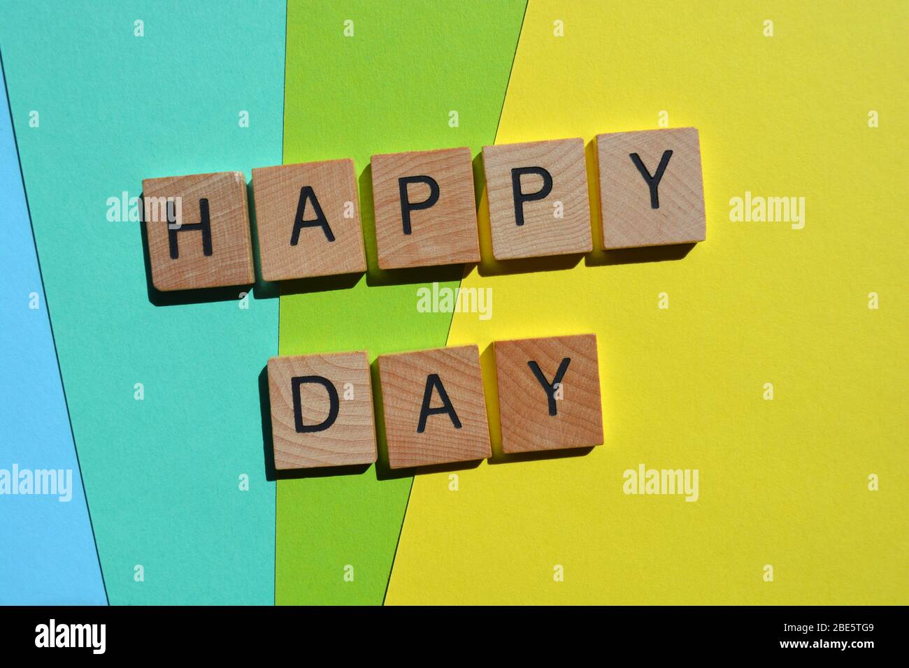 Happy Day, words on colorful background Stock Photo - Alamy