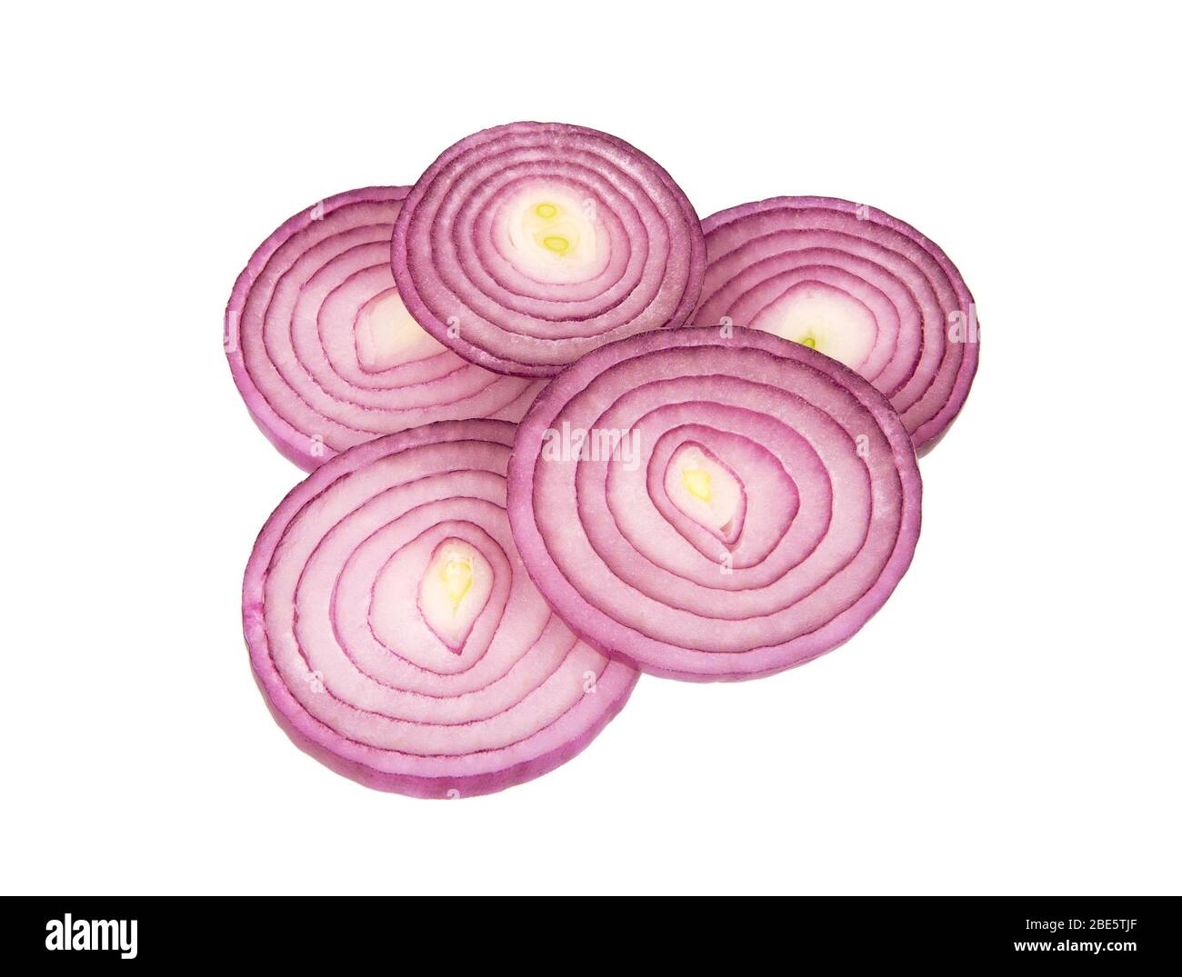 Sliced red onion rings isolated on white background Stock Photo - Alamy