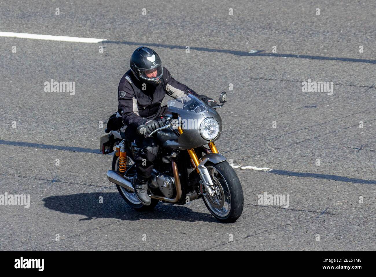 Triumph Motorbike rider; two wheeled transport, motorcycles, vehicle ...