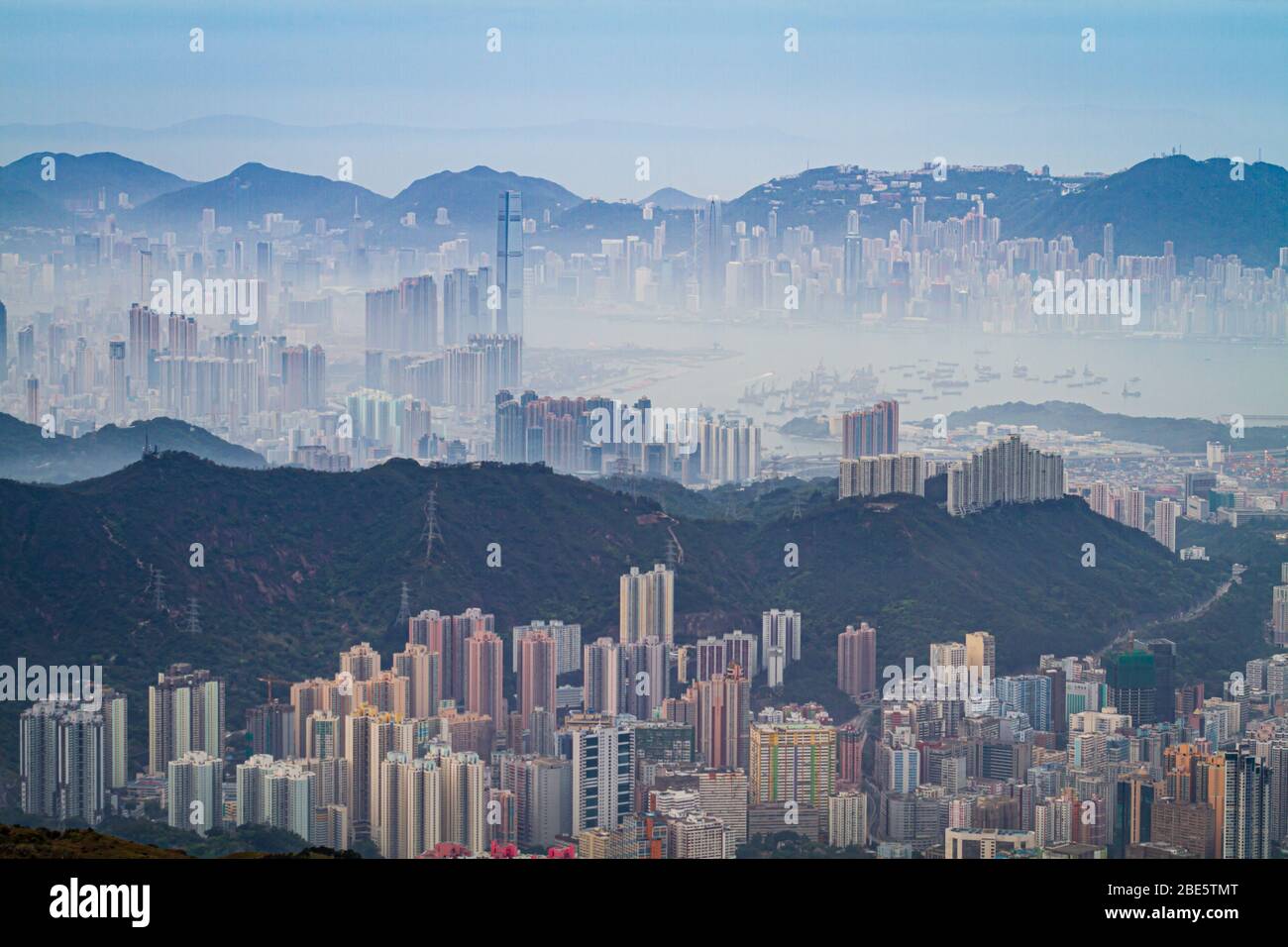Hong Kong city in sea of frog Stock Photo - Alamy