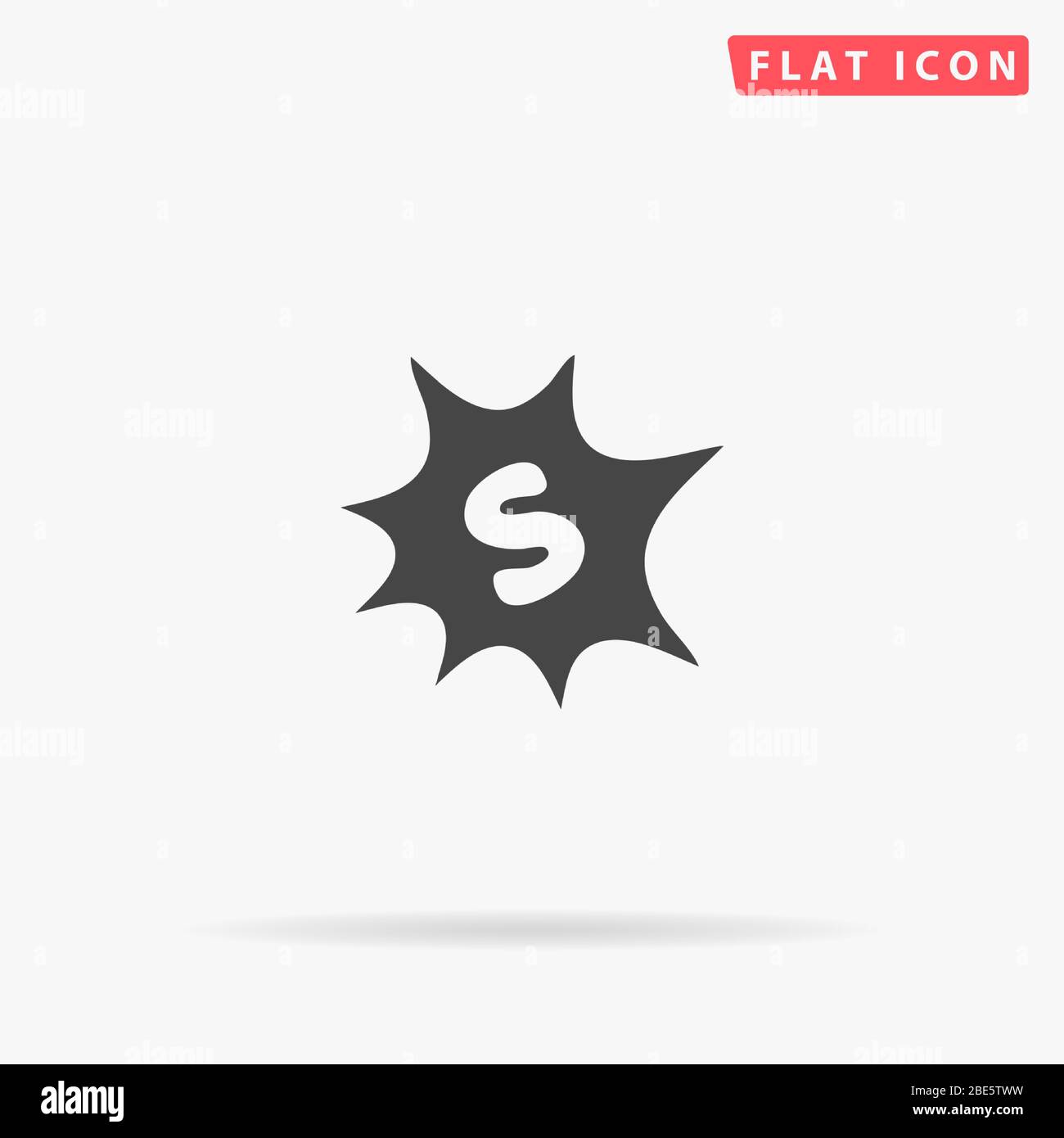 Letter S Shield flat vector icon. Glyph style sign. Simple hand drawn ...