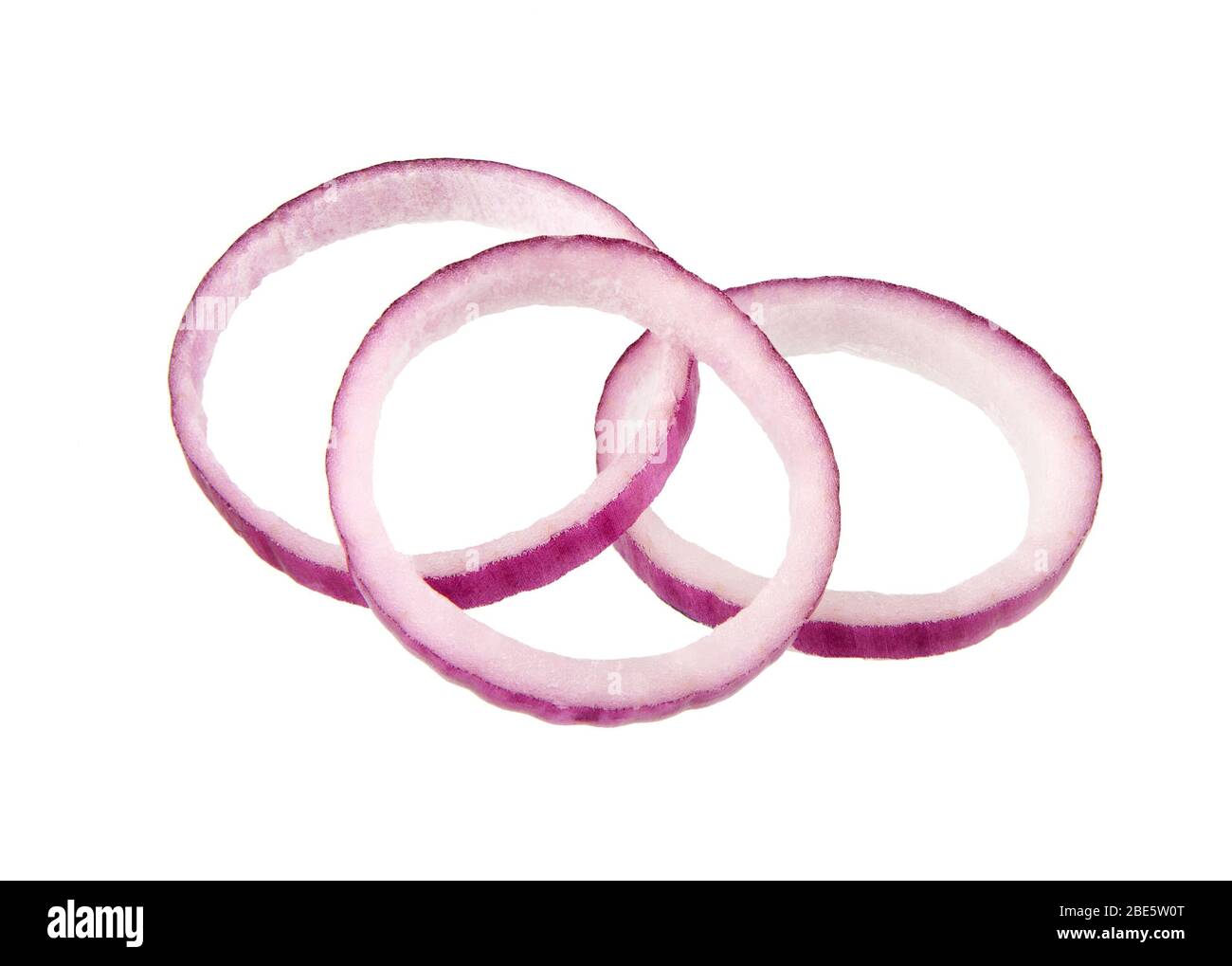 Sliced red onion rings isolated on white background Stock Photo - Alamy