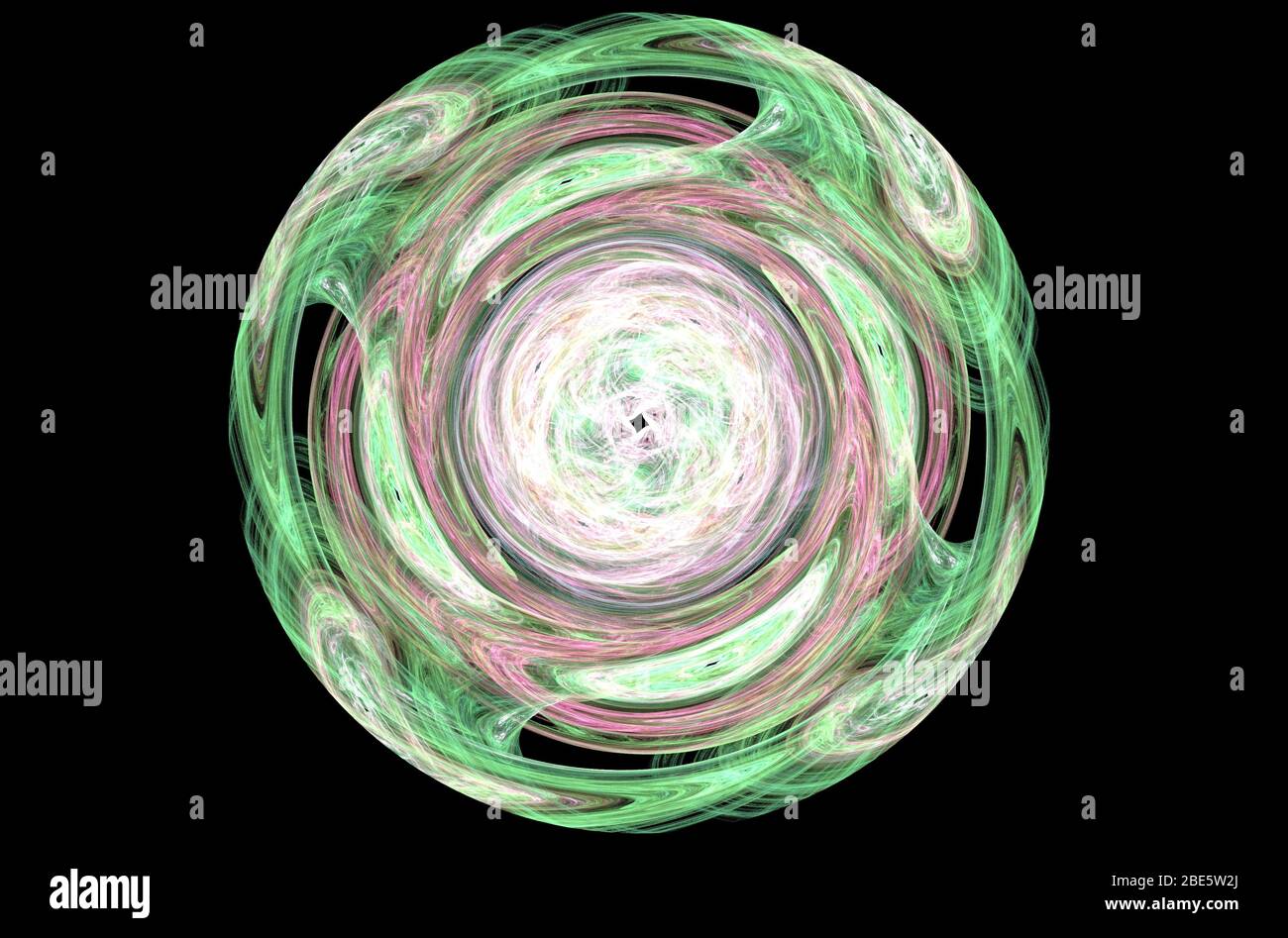 Green blue white sphere on black background. Abstract background ...