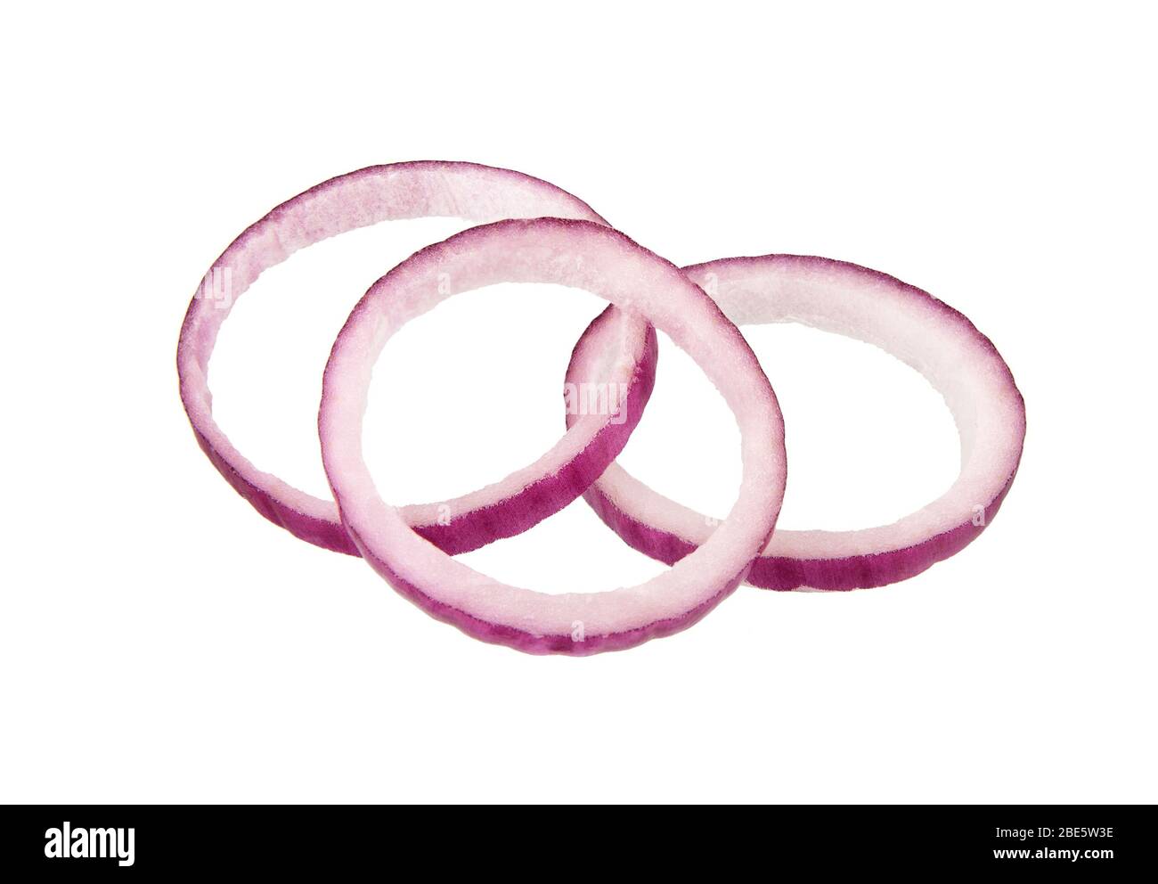 Sliced red onion rings isolated on white background Stock Photo - Alamy
