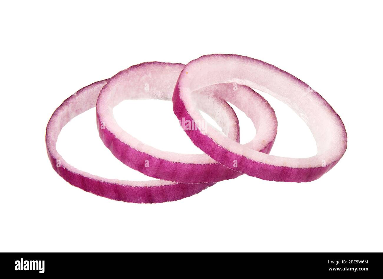 Sliced red onion rings isolated on white background Stock Photo - Alamy