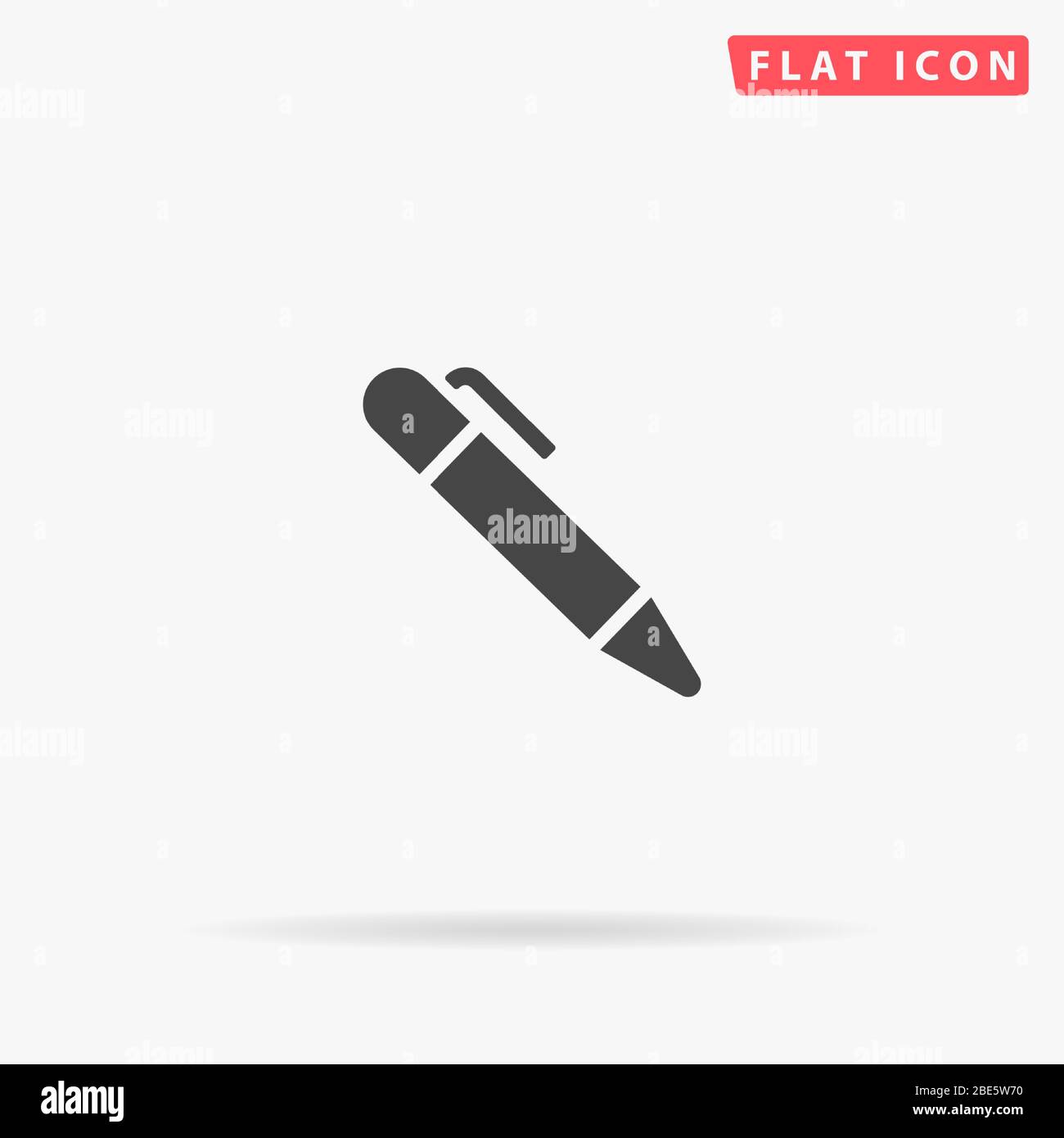 Pen flat vector icon. Glyph style sign. Simple hand drawn illustrations ...