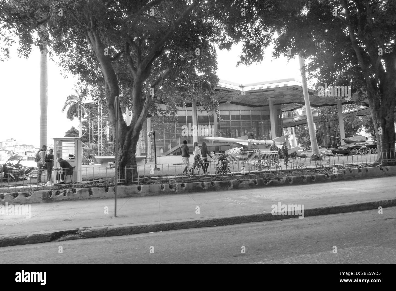 Cuba Havana Museum for the revolution in street trees tree people plane ...