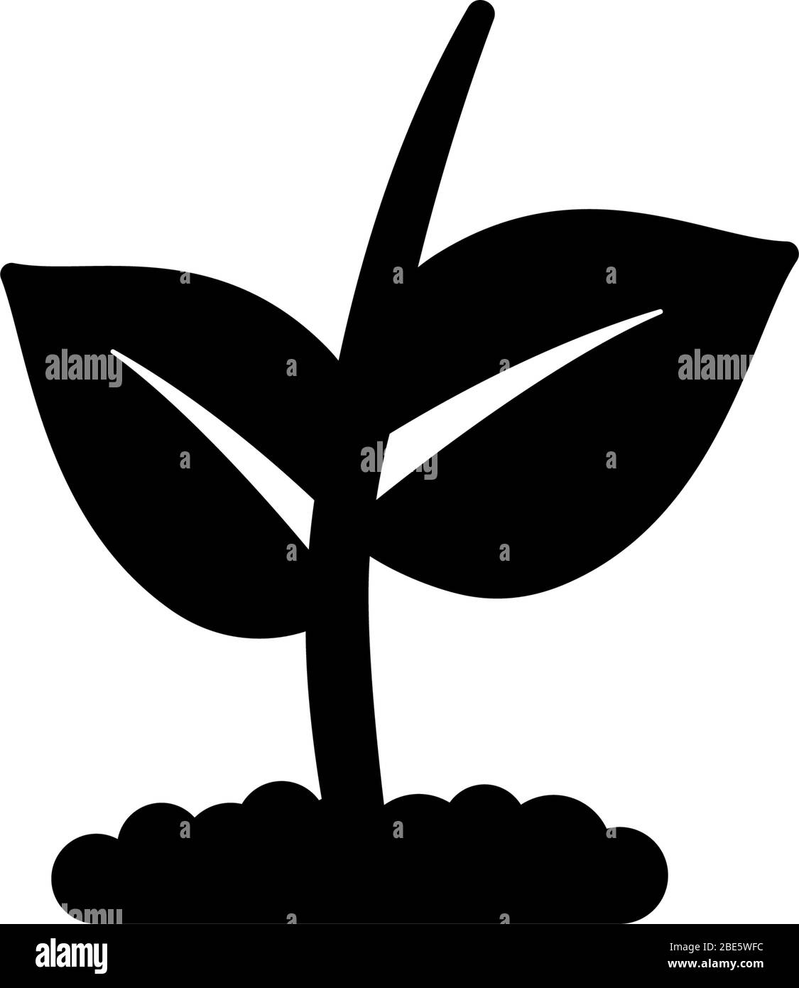 Young Plant Sprout, Agriculture Tree Growth. Flat Vector Icon ...