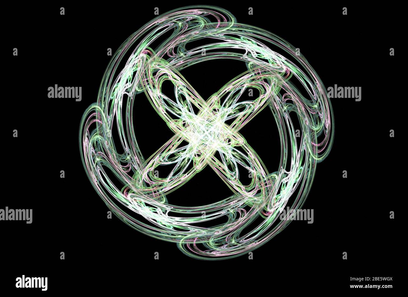 Green blue white sphere on black background. Abstract background ...