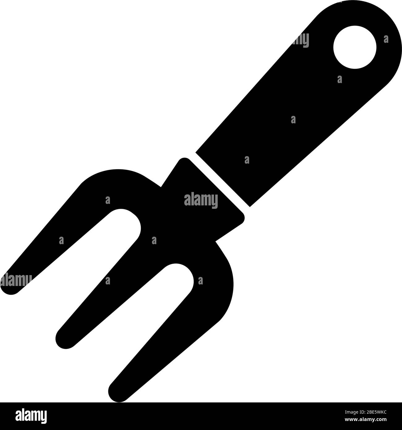 Gardening Pitchfork, Garden Fork. Flat Vector Icon illustration. Simple black symbol on white ...