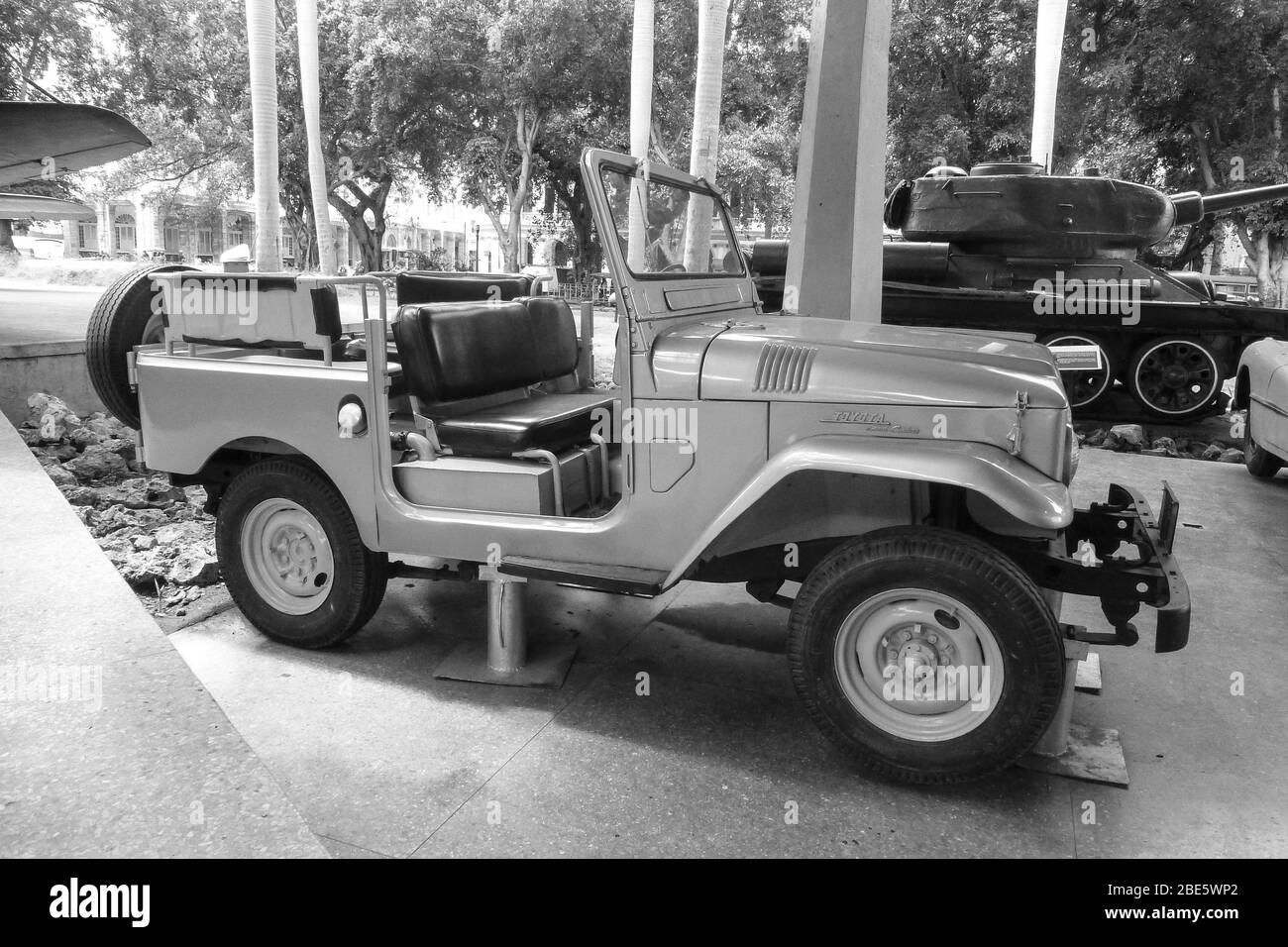 Vehicle and American tank used in the revolution in Havana Cuba Stock ...