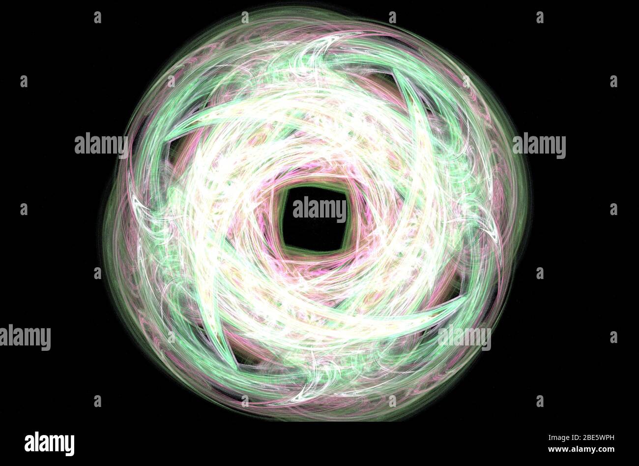 Green blue white sphere on black background. Abstract background ...