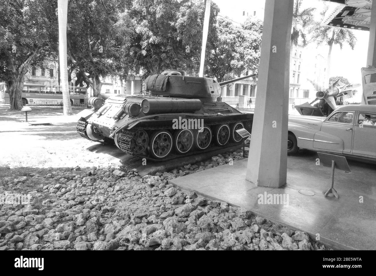 Russian Tank T34 in Havana Cuba in museum barrel firing gun war kill ...