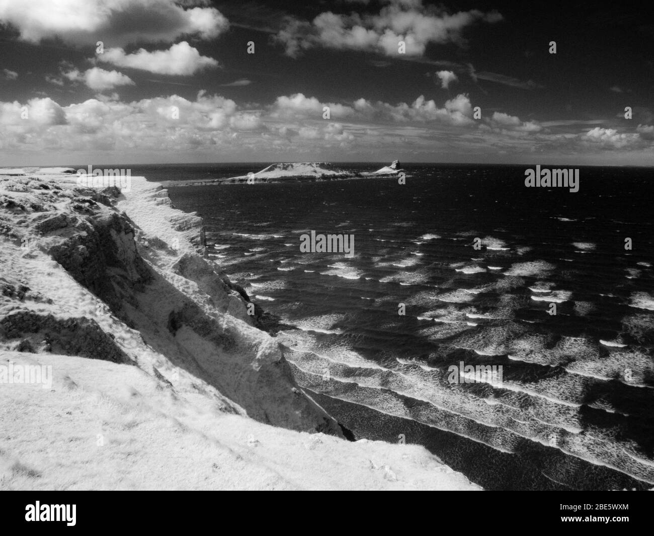 Worms head from Rhossili in infrared Stock Photo - Alamy