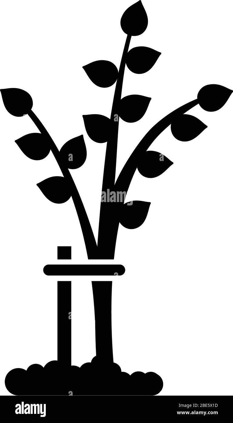 Help and Support Disabled Tree, Care Plant. Flat Vector Icon ...
