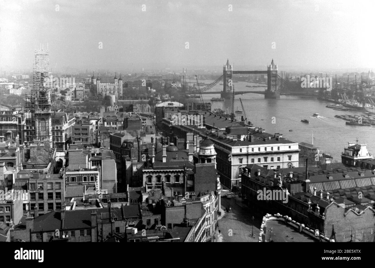 A view of the Pool of London, The Tower and Tower Bridge taken from The ...