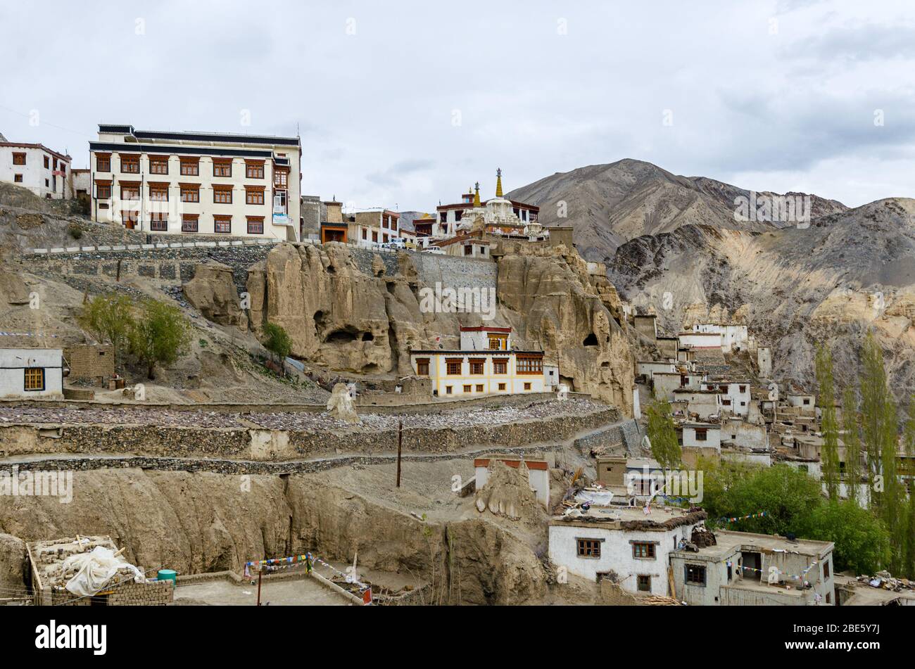 Panorama of Leh, capital city of Union Territory of Ladakh in India ...