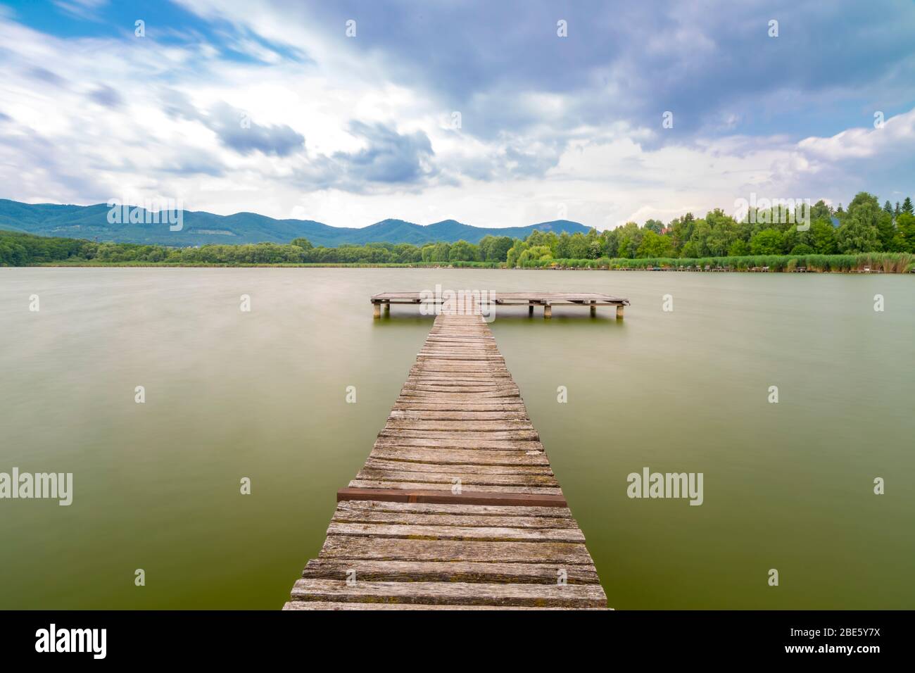 Pier on the pond Jenoi-to, Hungary Stock Photo - Alamy