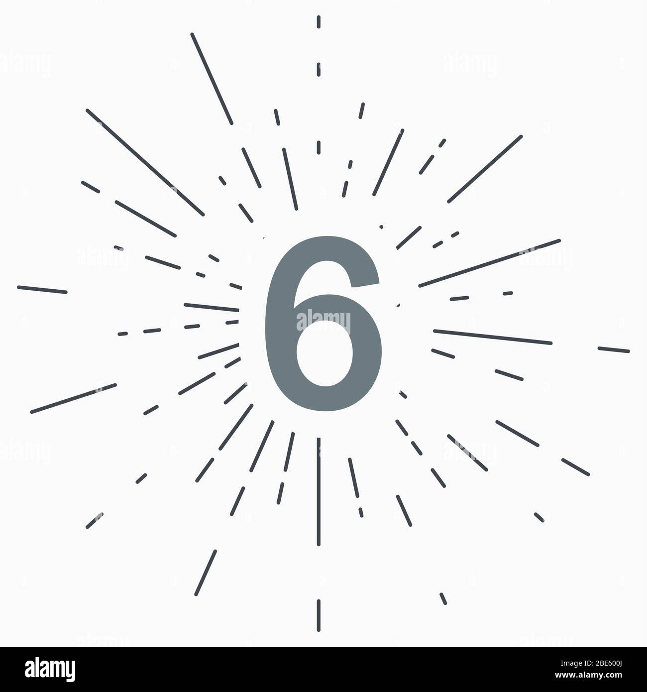 Vintage illustration with sun rays. Number one icon. For website ...