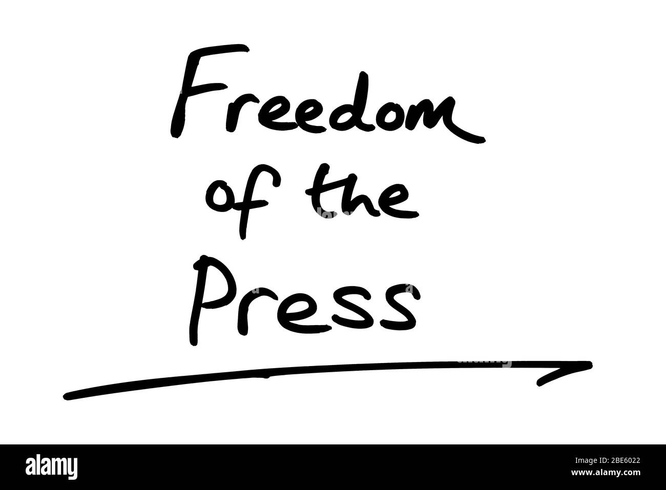 Freedom of the Press handwritten on a white background Stock Photo - Alamy